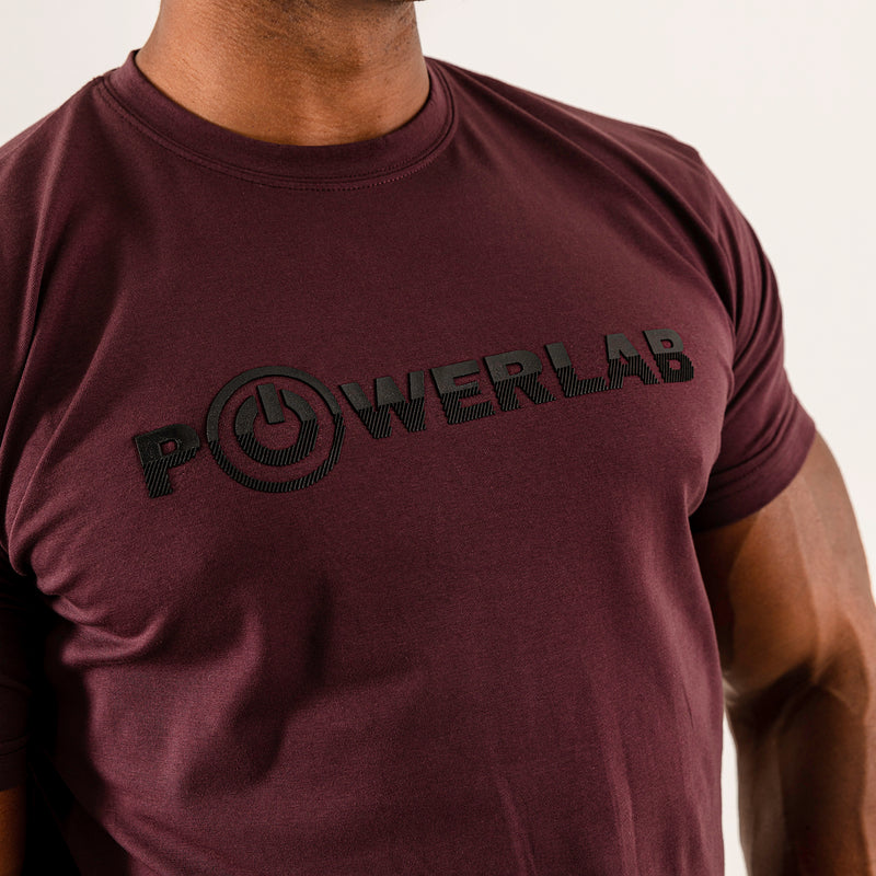 Half Stripes Tee-Maroon – POWERLAB